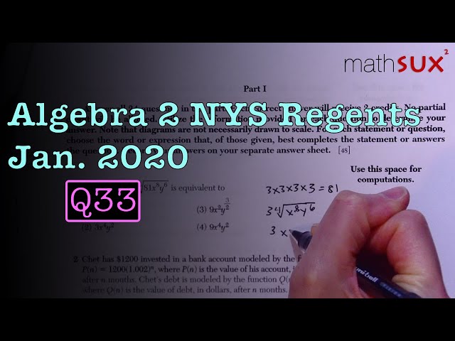 Algebra 2 NYS Regents: Question 33 Explained | SchoolTube Algebra 2 NYS Regents: Question 33 Explained | SchoolTube